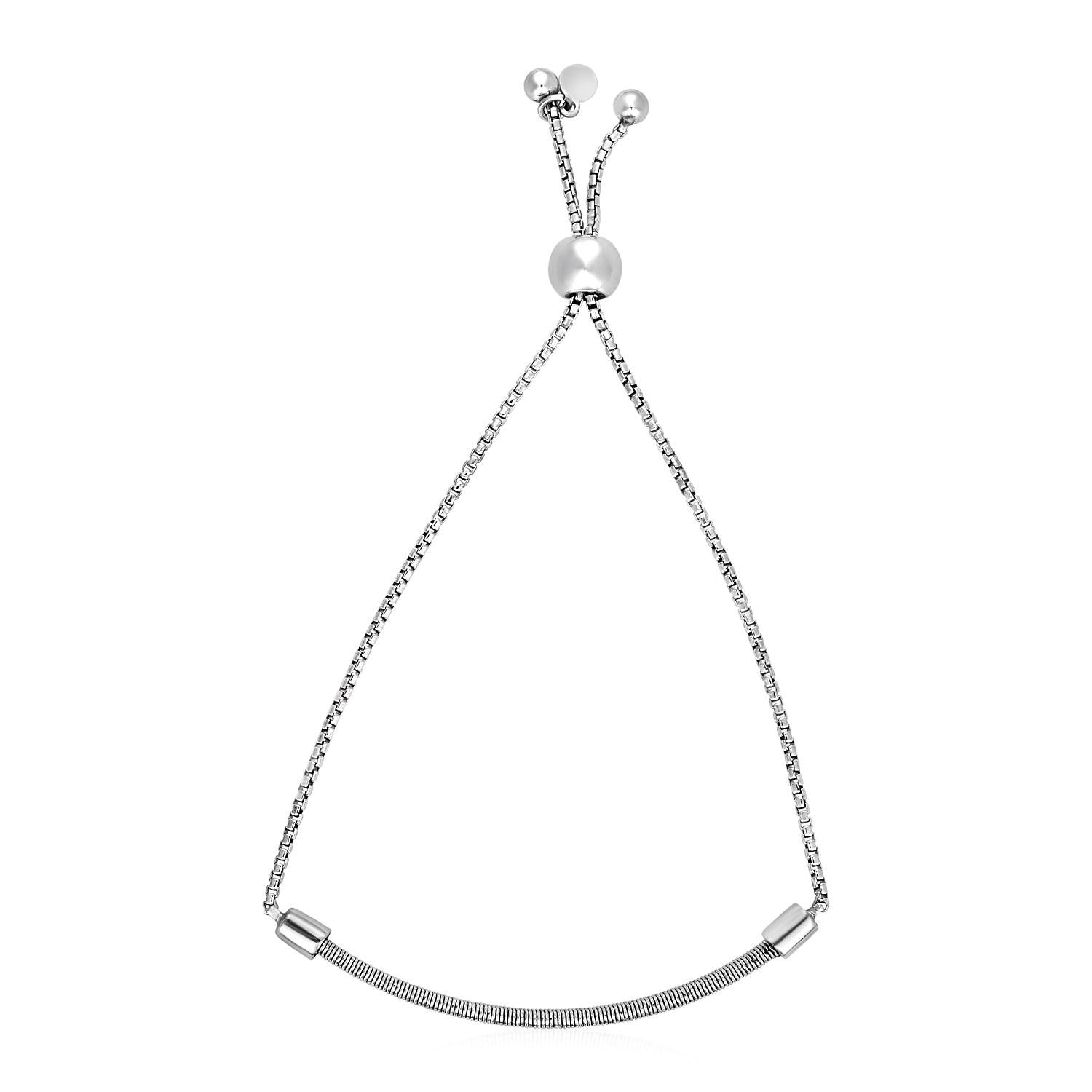 Adjustable Bracelet with Textured Curved Bar in Sterling Silver – Lil Uzi