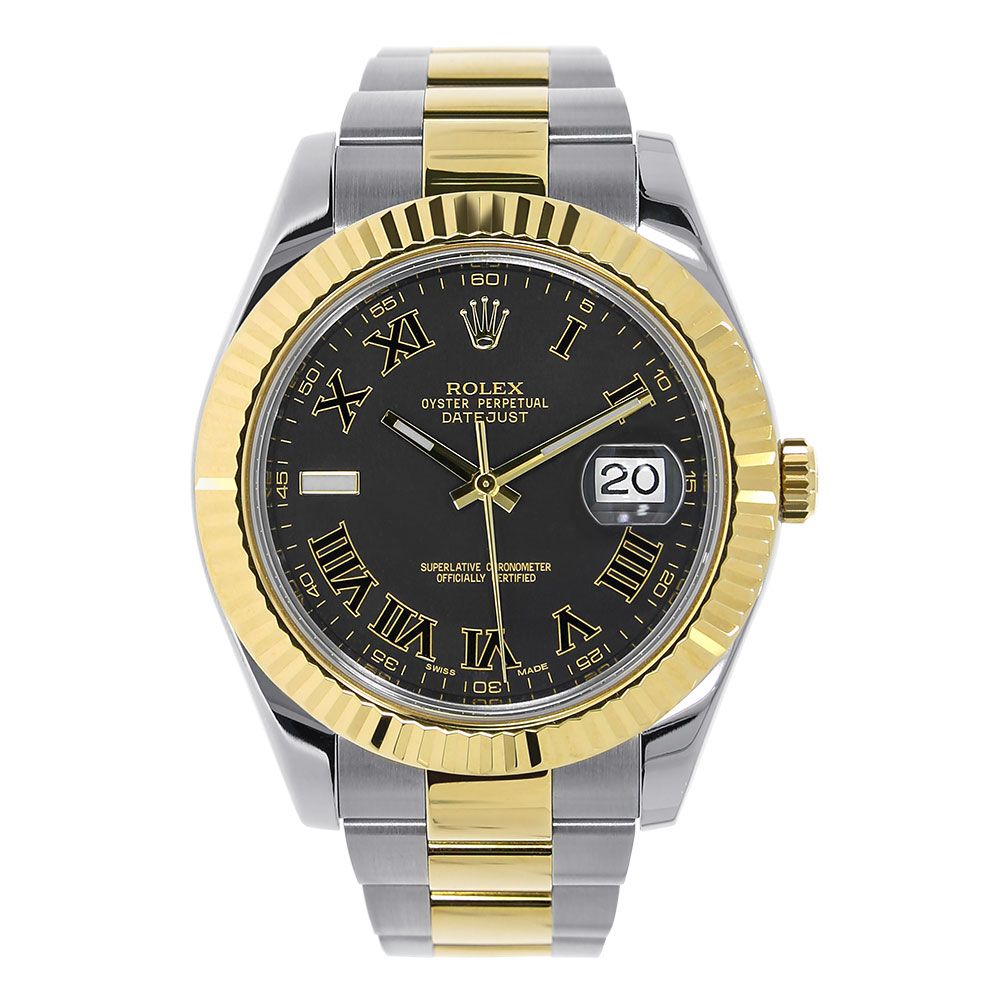 Rolex Datejust II, Two-Tone Steel Slate Roman Dial 41MM Watch 116333(P ...